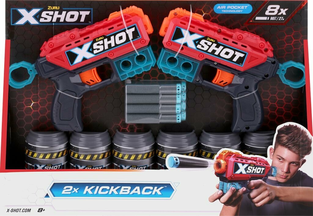 Набор игровой для стрельбы ZURU X-Shot Ексель-Дабл Кикбек Арт. 36202
