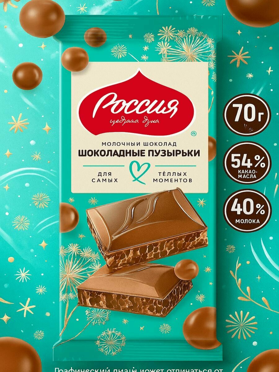 Шоколад Россия Щедрая душа молочный, 70г