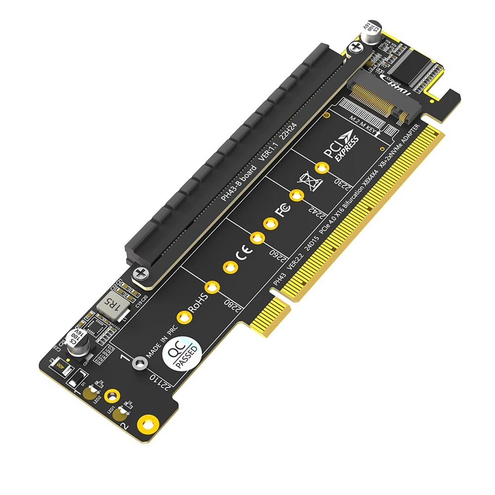 Адаптера Dual NVMe PCIe, PCIe 4.0 X16 — Dual NVMe и 1 адаптер PCIe X16 (X8 Signal) для адаптера M.2 NVMe SSD