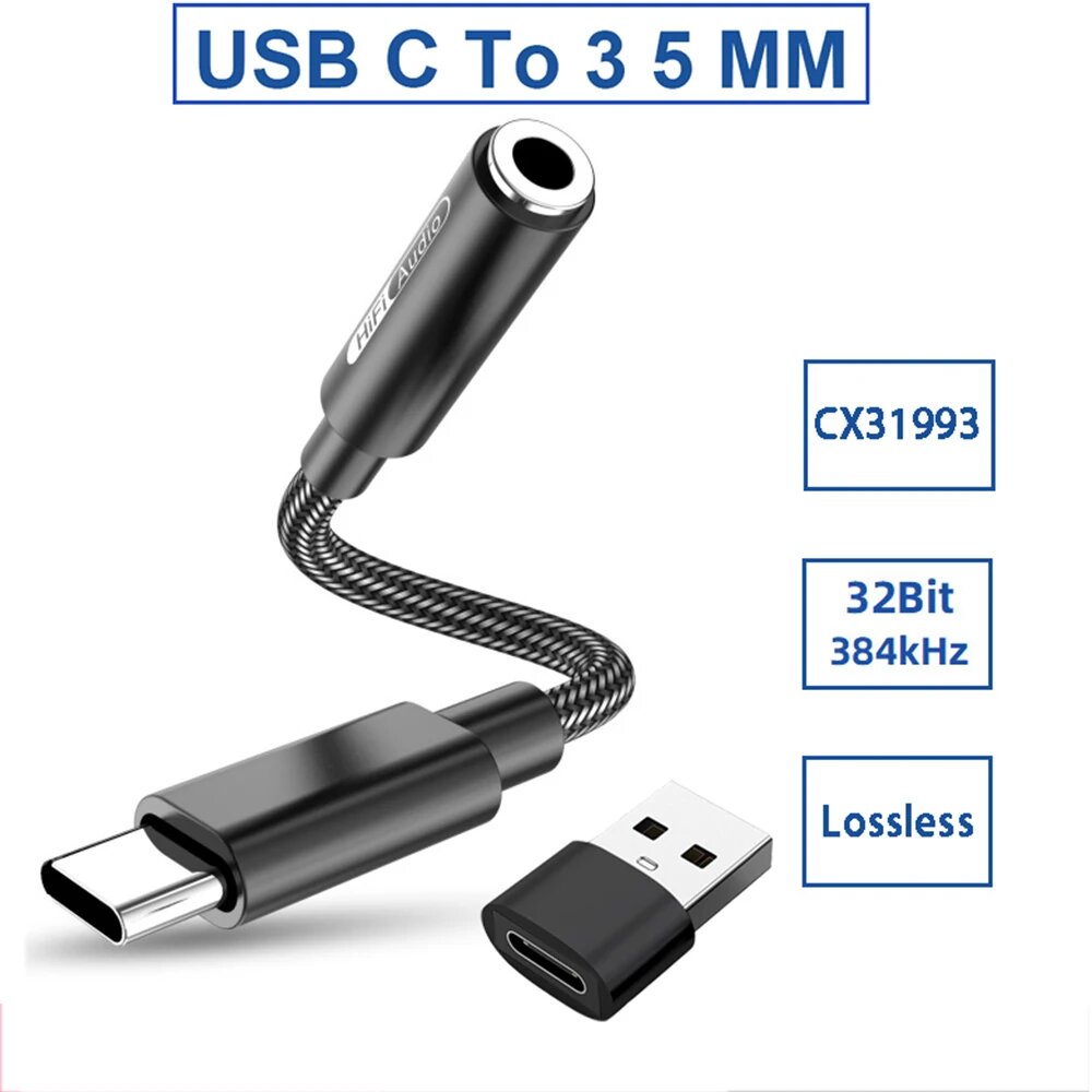 Адаптер USB-C 3.5 мм WAPUNO CX31993