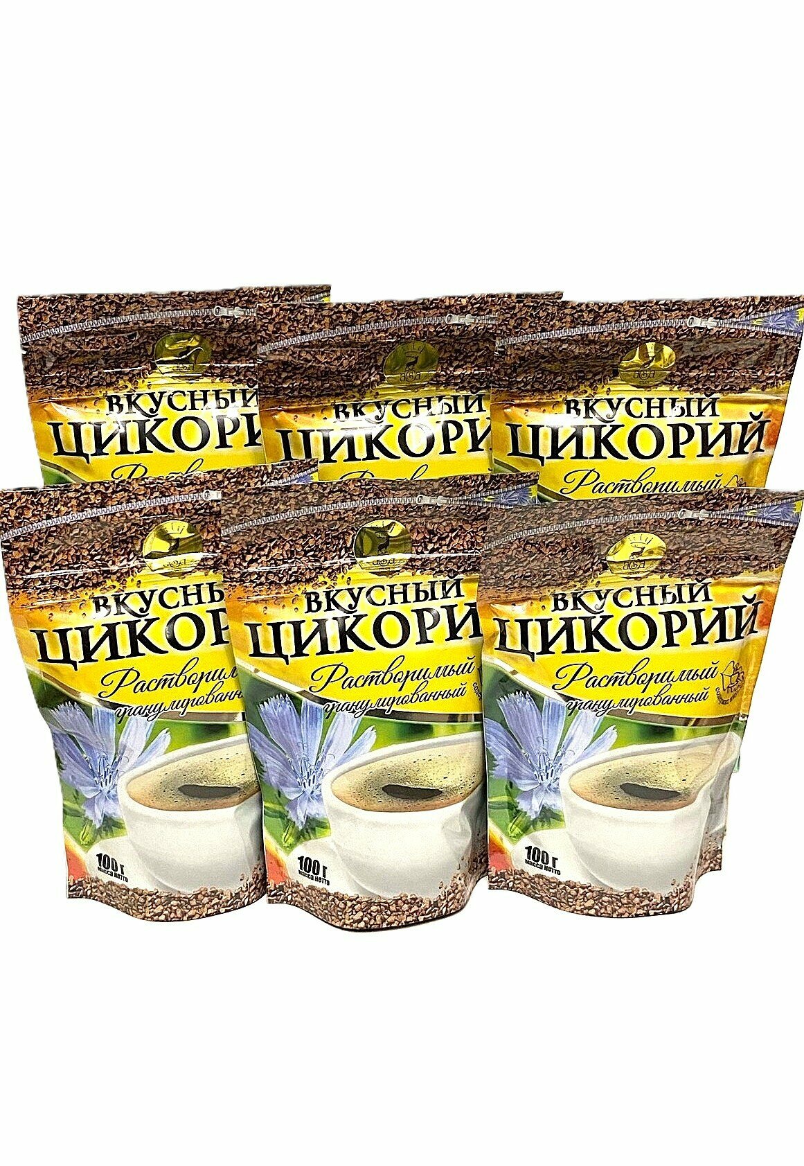 Цикорий растворимый гранулированный натуральный Вкусный, 6 шт по 100 г
