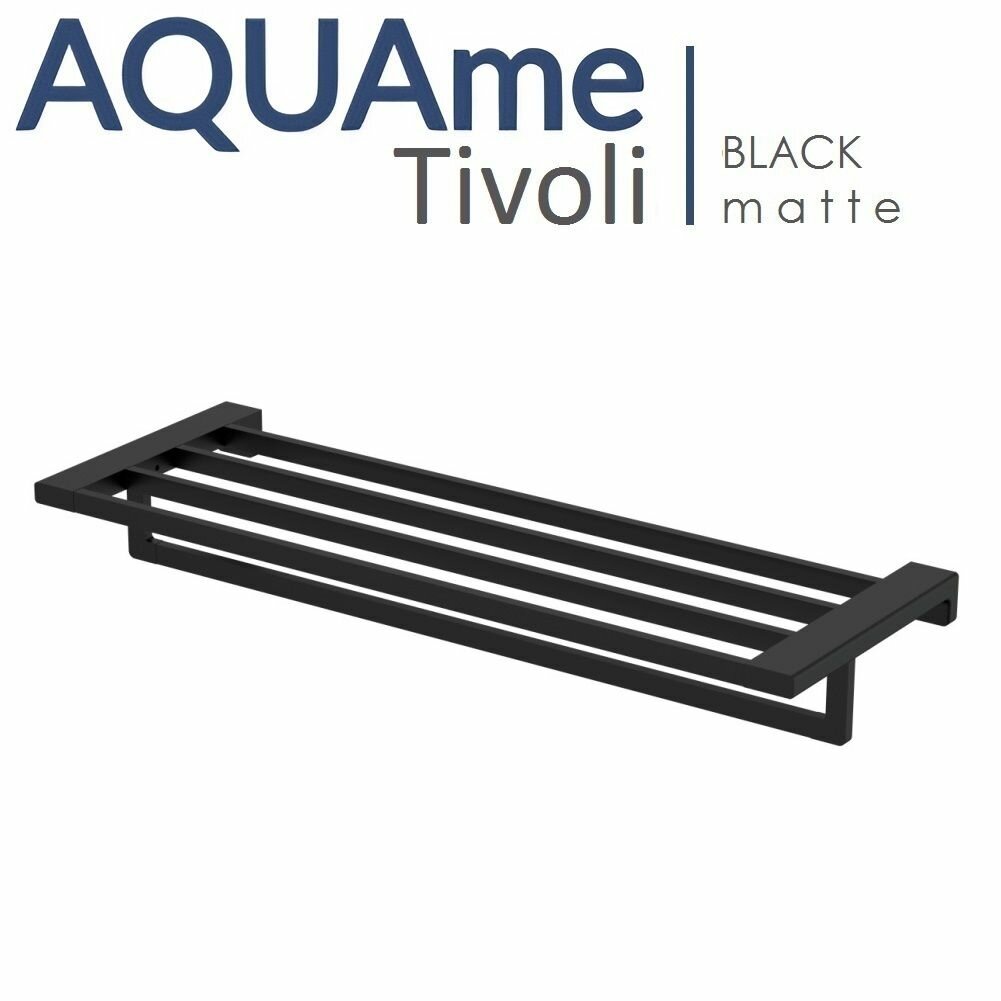 Полка для полотенца с держателем AQUAme Tivoli матовый черный AQM7305MB