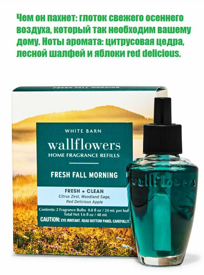 Bath and Body Works Рефилл, Ароматическая жидкость Fresh Fall Morning (2шт.)