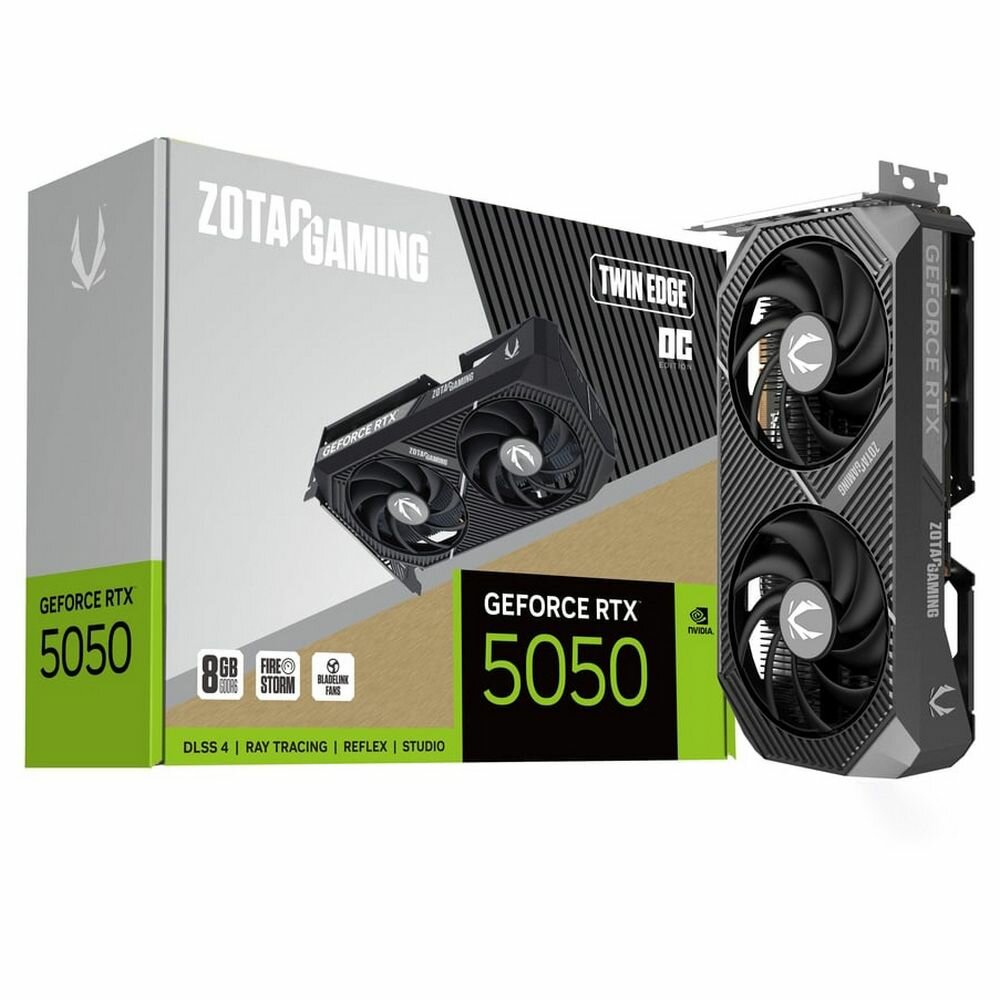 Видеокарта Zotac RTX5050 TWIN EDGE OC 8GB GDDR6 128bit 3xDP HDMI 2FAN MEDIUM PACK
