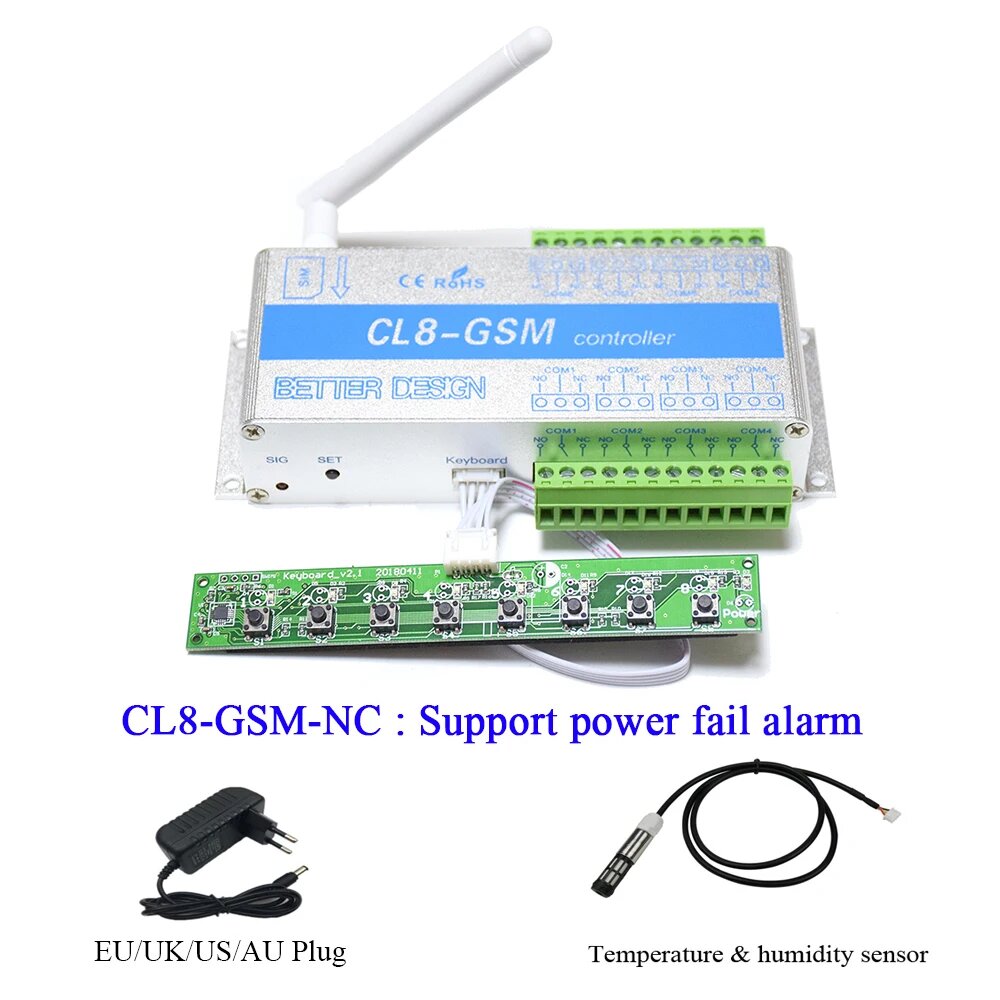 CL8-GSM GSM контроллер с датчиком температуры и влажности
