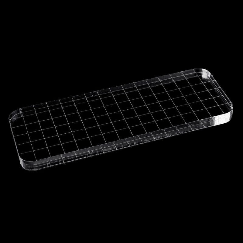 Акриловый штамп-блок, - 16x6x1CM закругленные углы и пунктирный маленький квадрат