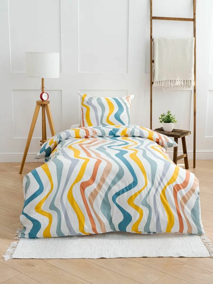 YERRNA Комплект постельного белья 1,5 спальный, пододеяльник 145*215, наволочка 50*70 - 1шт, хлопок 100%, перкаль