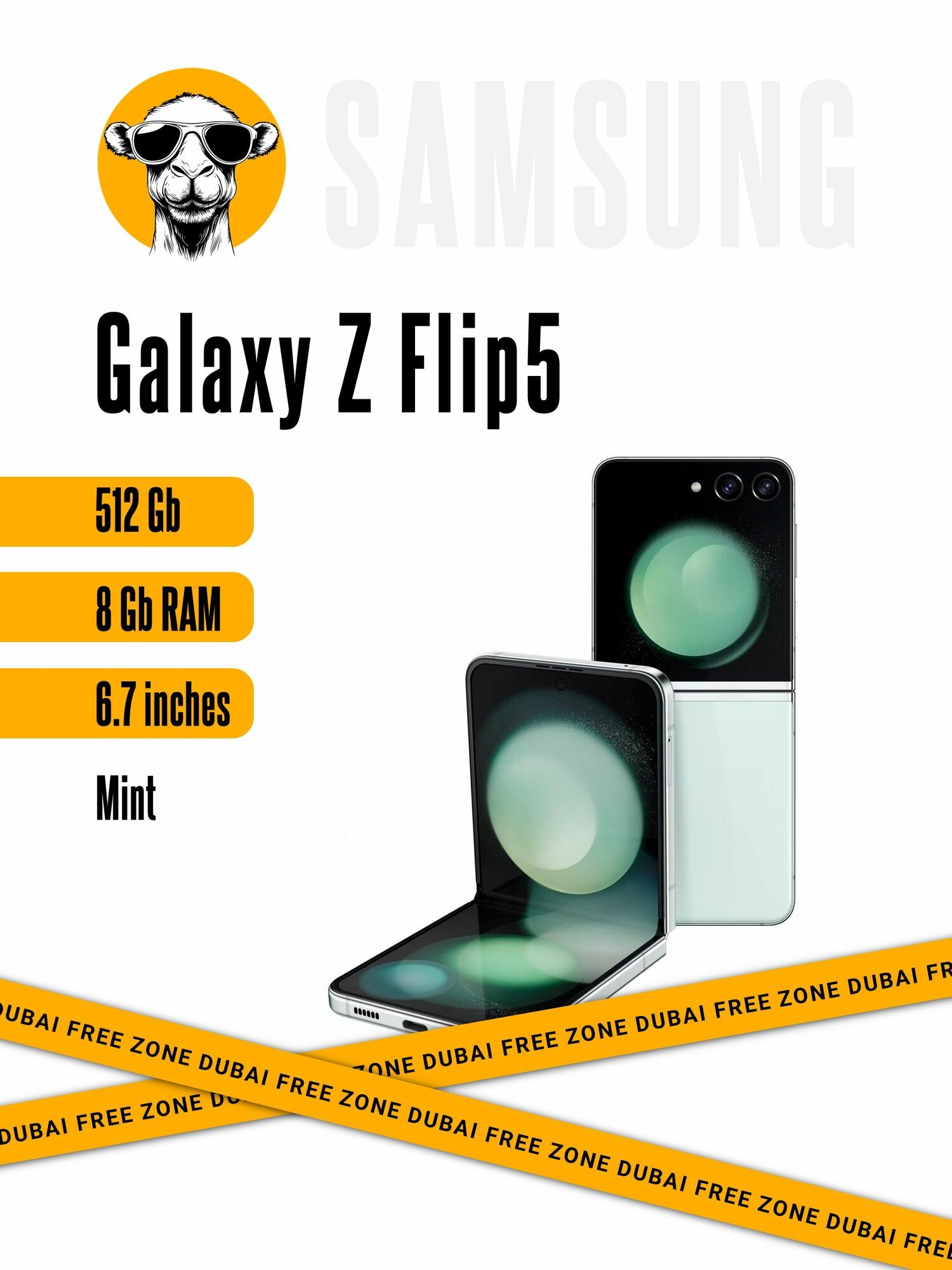 Смартфон Samsung Galaxy Z Flip 5 8/512Gb Mint/Зеленый