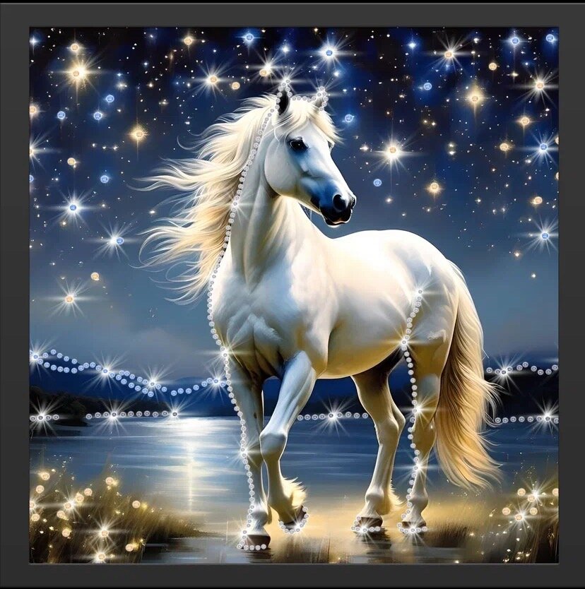 Картина «Лунный принц» с кристаллами Swarovski, 50х50 см