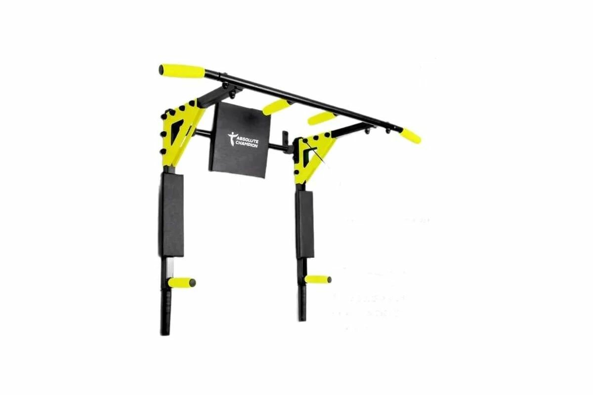 Разборный турник-брусья Absolute Champion Триумф PRO черный, желтые ручки и пластина