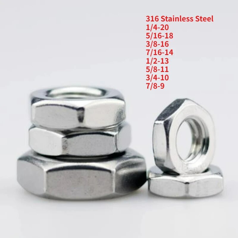 Гайки из нержавеющей стали UNC/UNF 316 4pcs UNC 5I8-11