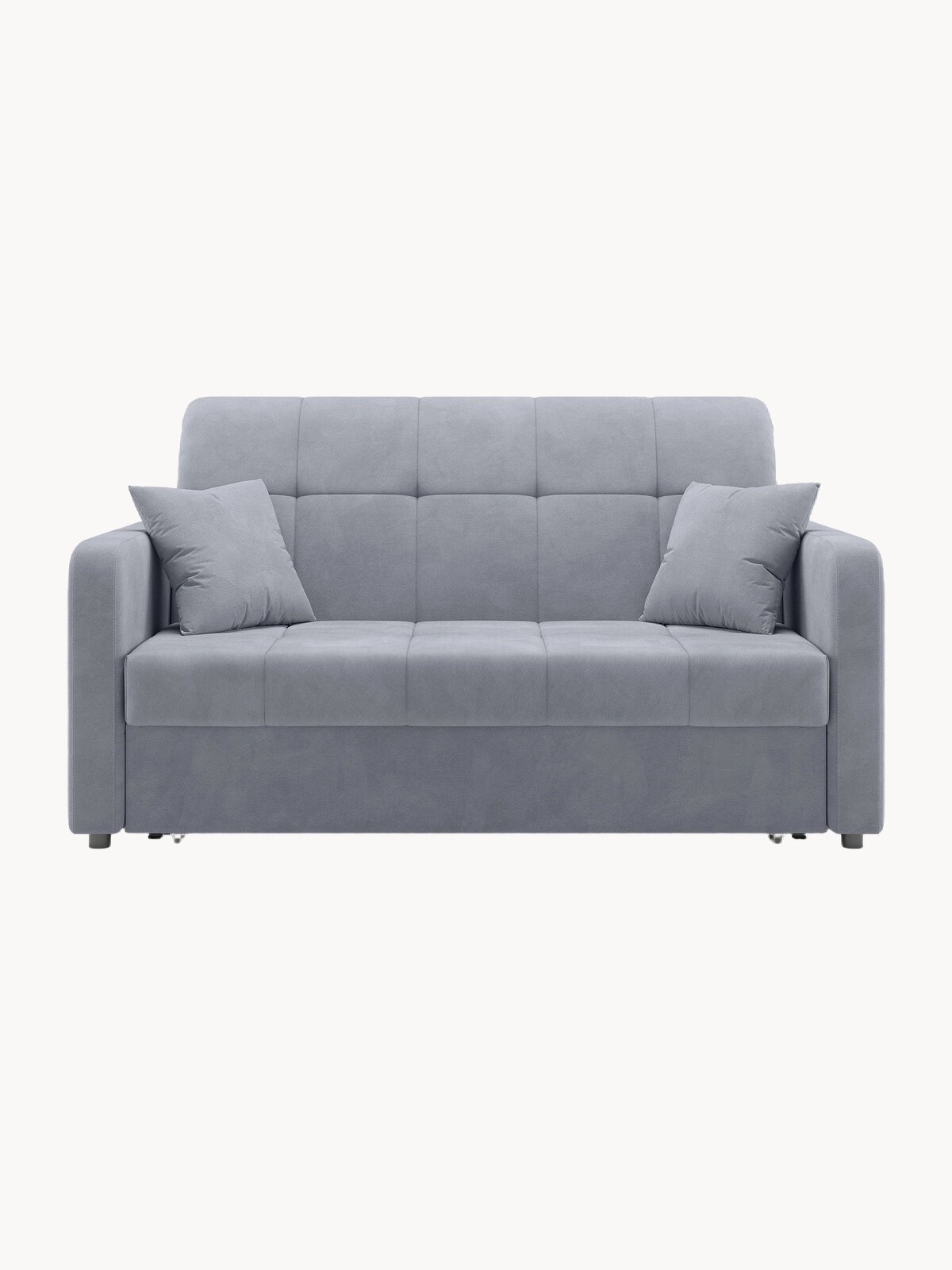 Диван-кровать раскладной, Аккордеон, независимые пружины, 140х200 спальное место, Порту, светло-серый