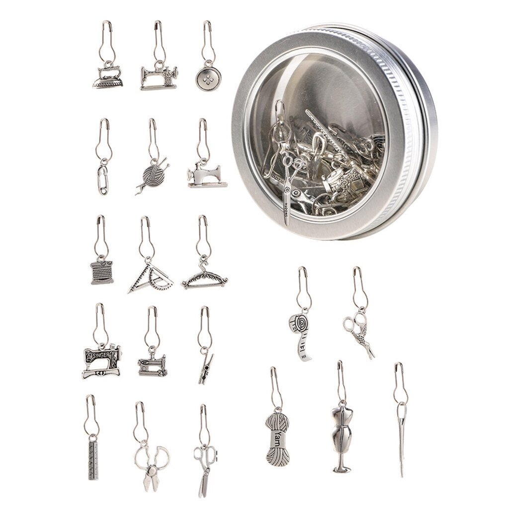 21шт Винтажный Маркер Для Вязания Шарм Безопасная Булавка Для Вязания Крючком Маркер Для Вязания Свитер Шаль Кардиган Брошь Булавка Шарм Украшение