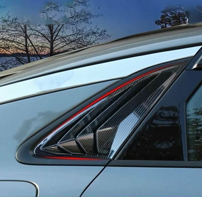 Карбоновые накладки на задние форточки наружные в 3D стиле для Kia К5 2020-2022
