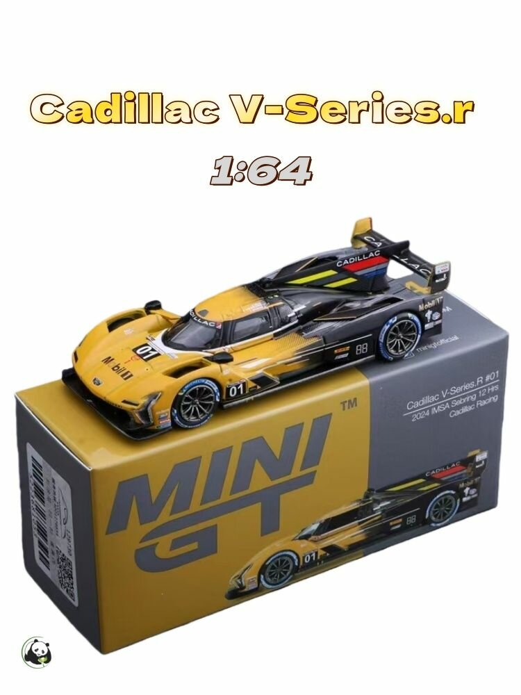 Машинка Mini GT 1/64 Cadillac V-Series. R #01 Cadillac Racing 2024 IMSA Sebring 12 Hrs Diecast Scale Model Car