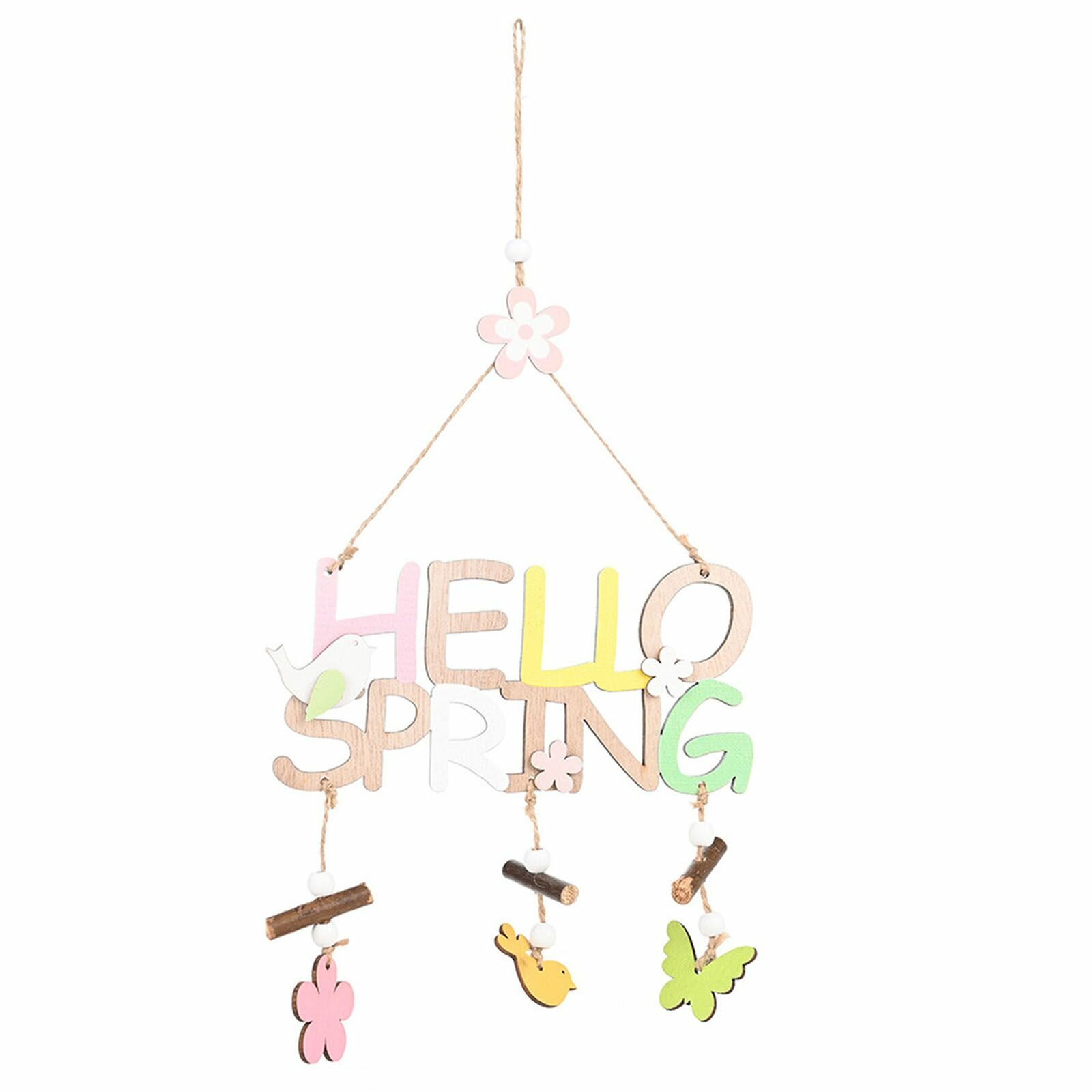Аксессуар для Пасхи, Пасхальный привет Весне, Деревянный подвесной цветок, Птица, цыпленок, Поделки из дерева, Табличка для украшения входной двери на домашнем празднике, Подвесной орнамент