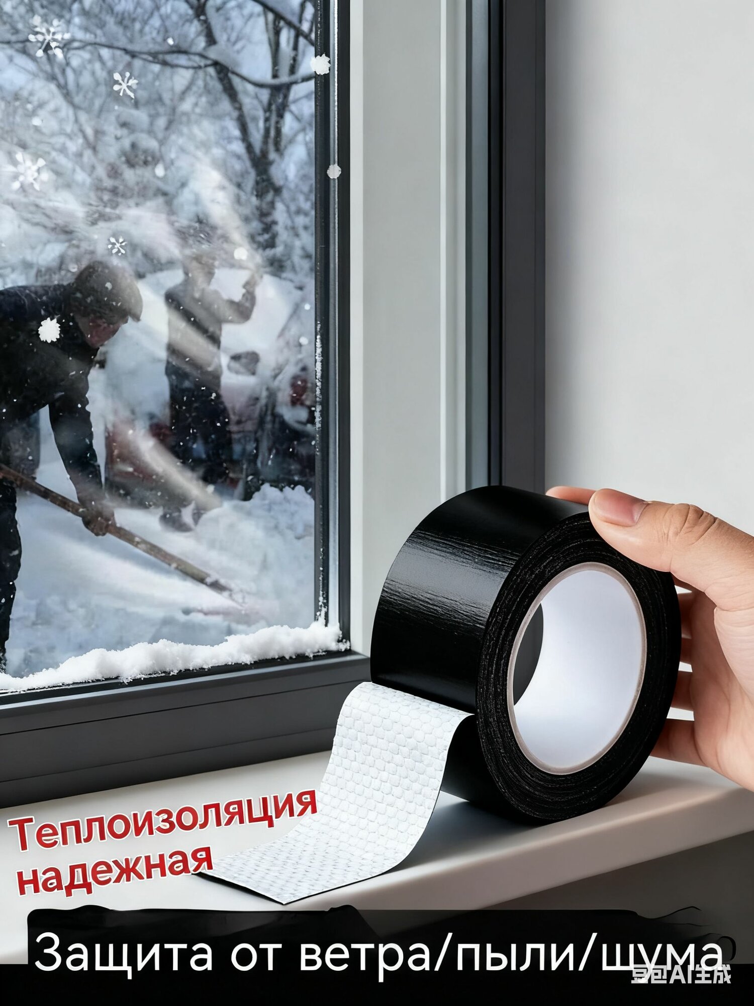 Самоклеящаяся лента для окон теплолента теплоскотч 30м