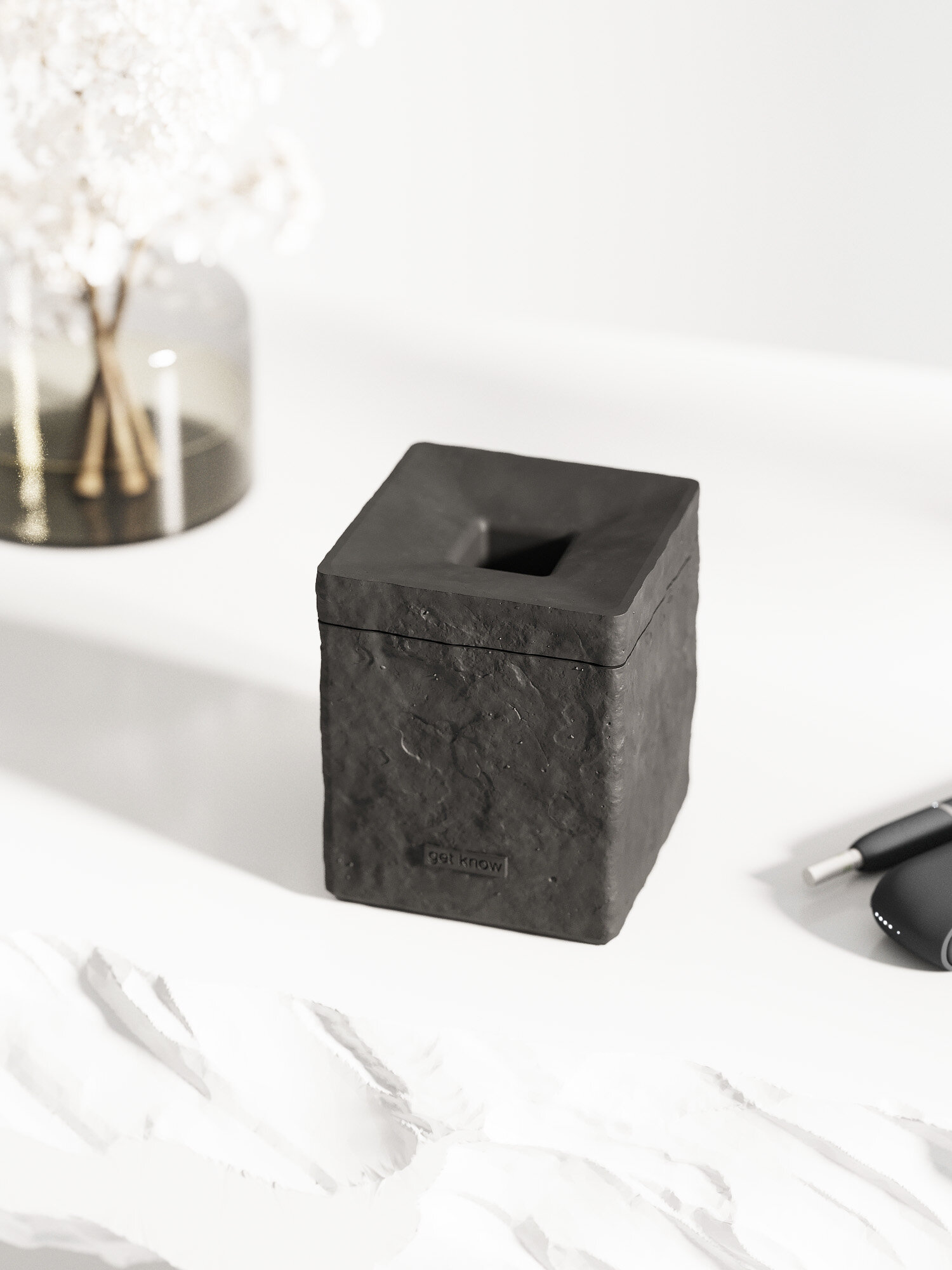 Стичница Стоун черная для iqos / пепельница для стиков айкос, lil solid, glo