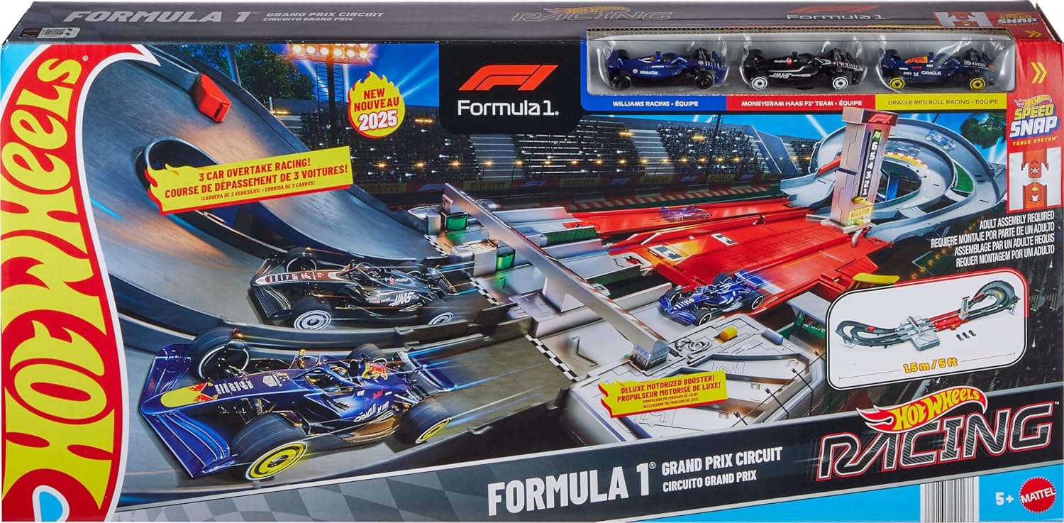 Трек Hot Wheels Трек Hot Wheels Racing Grand Prix Trackset JDY16 серый/красный