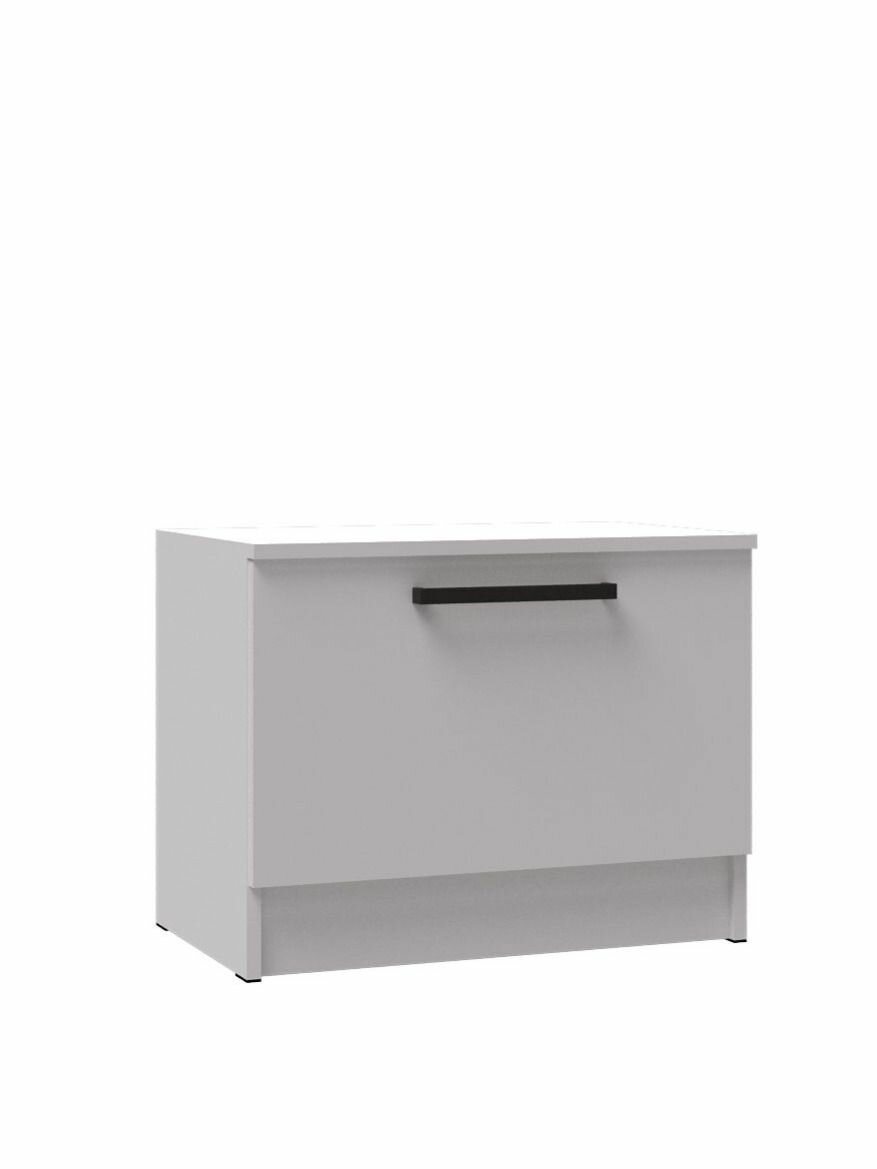 Прихожая Кевин тумба 600 белый + Кевин сиденье мягкое 600 кожа милк (Микон)