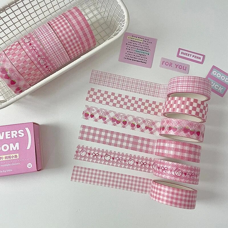 Минкыс декоративный скотч 6 шт. Розовый, 6pcs