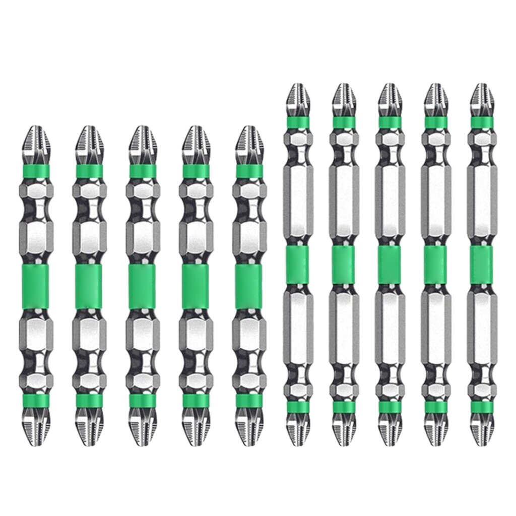 10 шт. магнитных бит для отвертки, сверл, крестовых отверток, набор шестигранных электрических отверток 1/4 дюйма 65/100 мм