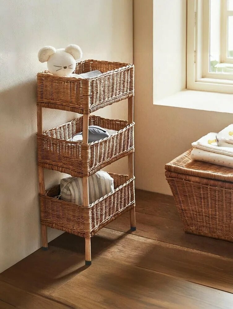 Подвесной стеллаж, для хранения, 3 яруса, деревянный, 30x20x60 см