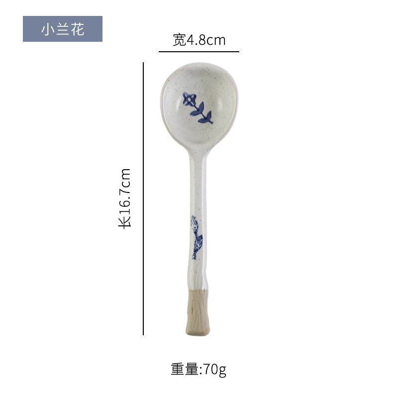 Японская красивая маленькая ложка, бытовая керамическая ложка, милая креативная ложка, десертная ложка для медовой