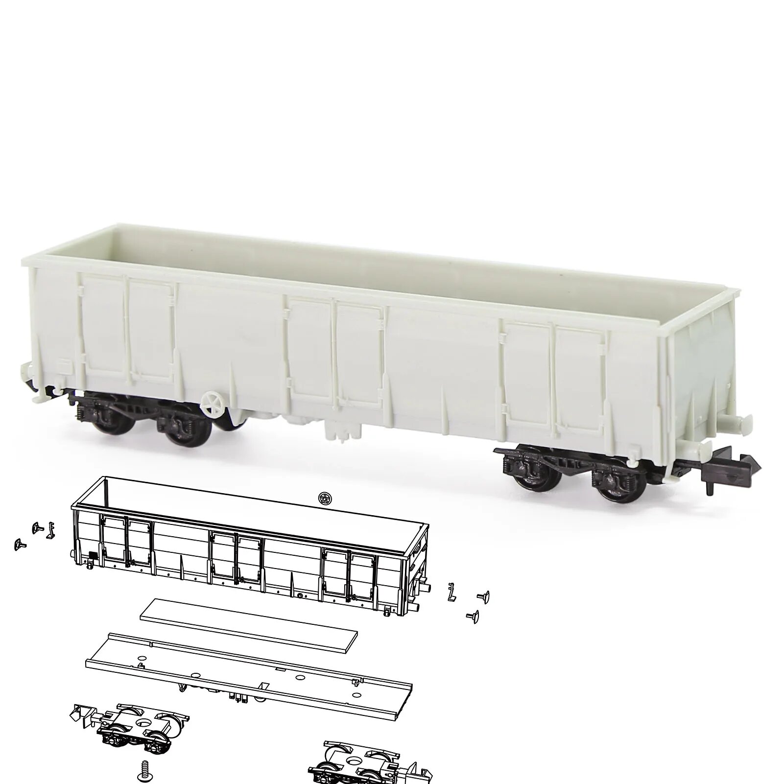 Evemodel C150JJ разборная модель вагона 1:160 High side Gondola