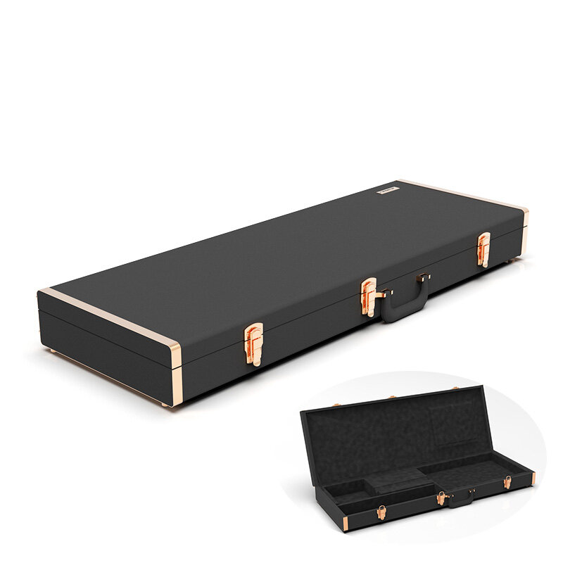 Деревянный футляр для электрогитары: портативный квадратный футляр, роскошная модель с мелкозернистой плоской отделкой, подходит для гитар брендов IBANEZ, FENDER, PRS, ESP и других, цвет: зеленый