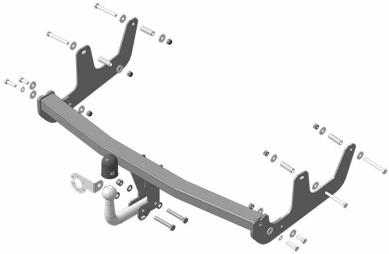 Фаркоп (ТСУ) АвтоСтандарт для Renault Sandero Stepway 2009-2014, (оцинк. шар) - R104A