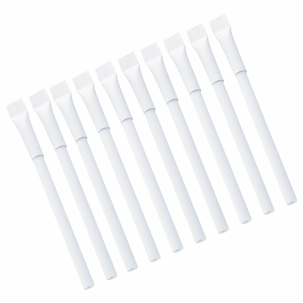 1 упаковка из 10 шариковых ручек в белой бумажной трубке