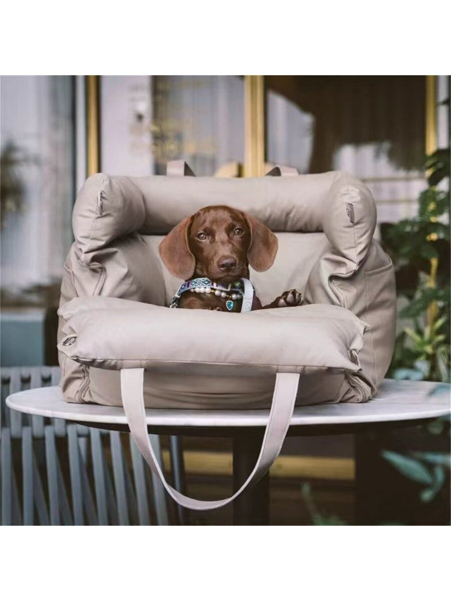 Автокресло для собак из искусственной кожи для маленьких и средних собак весом до 35 фунтов, водонепроницаемое и моющееся автокресло-бустер для собак, Автомобильная кровать для путешествий и дома