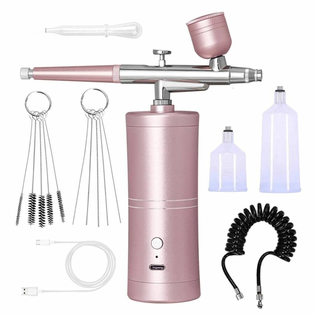 Аэрограф для маникюра и живописи 0.3 мм, Розовый.