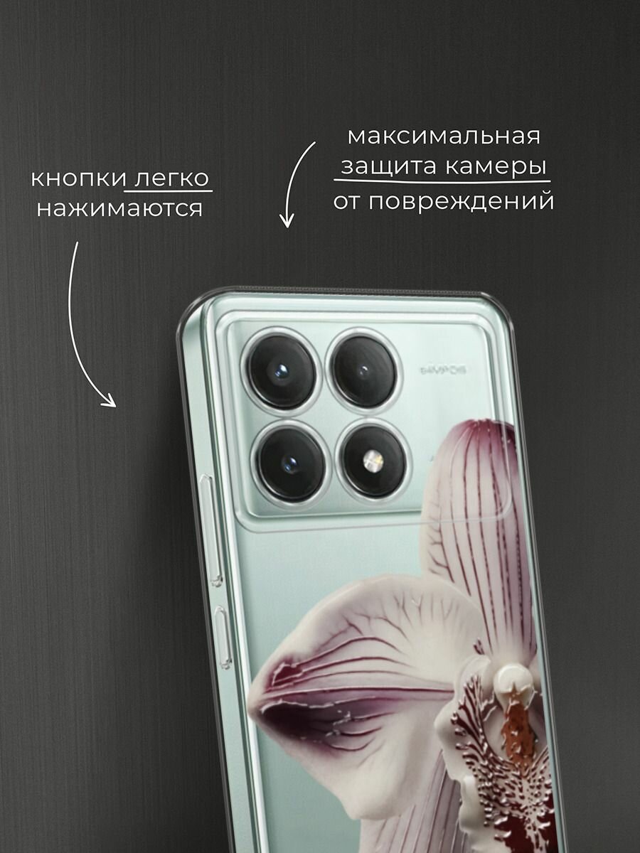 Чехол на Xiaomi Poco X6 PRO 5G / Поко X6 Про 5G с принтом Белая орхидея — фото 1