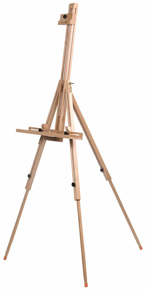 Мольберт полевой - тренога Brauberg ART, бук, с полкой, высота 80-192 см, высота холста 112 см (192262)
