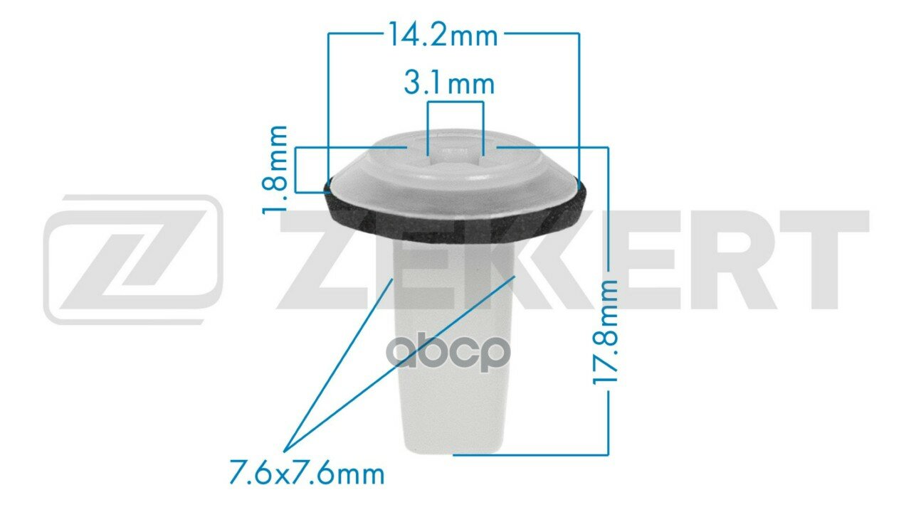 Клипса крепёжная Hyundai Kia (миним. кол-во заказа 10 шт) Zekkert арт. be-3548
