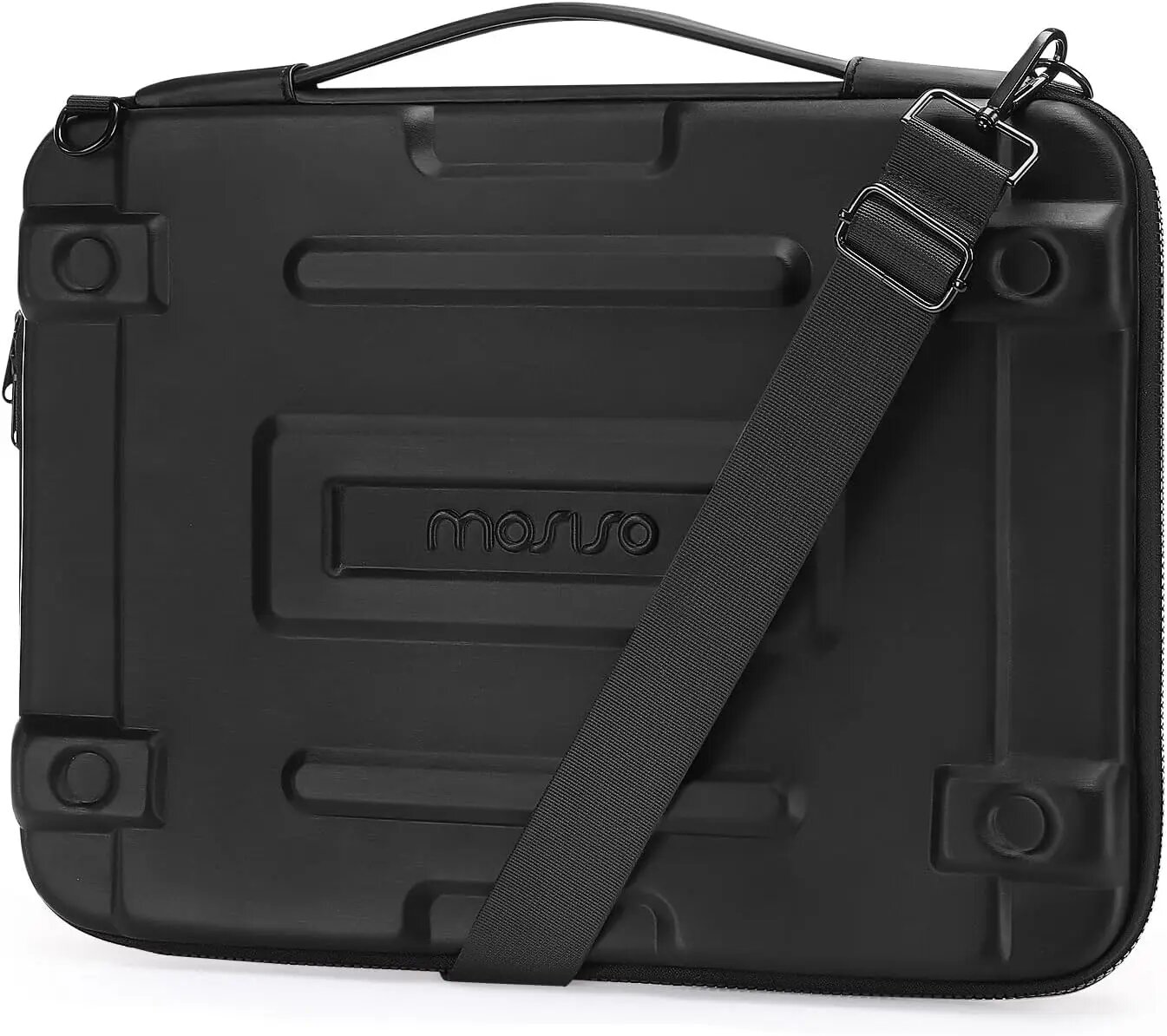 MOSISO Портфель для ноутбука Черный, 16 Inch, Black F with strap