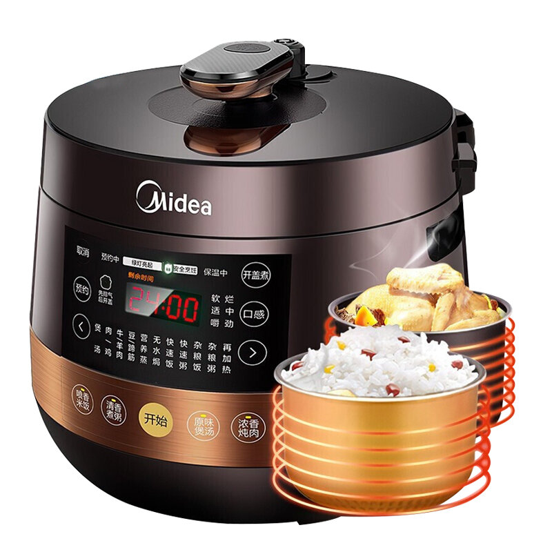 Электрическая скороварка Midea MY-YL60Easy203 с умным управлением, 6 l, крышка с одноклавишным выход