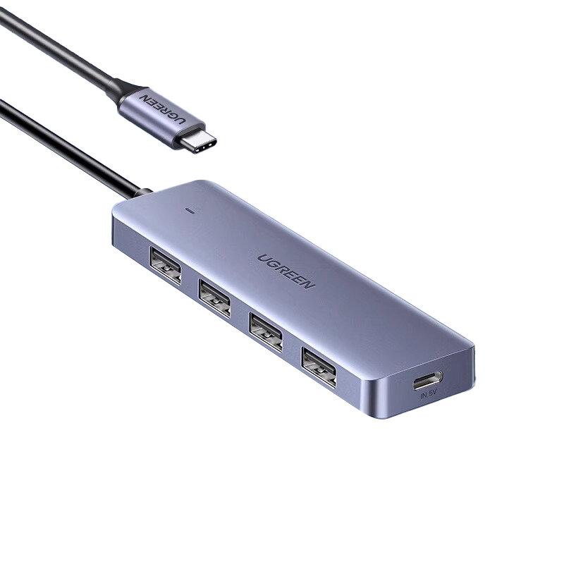 Док-станция UGREEN USB-C с 4 портами USB-A, type-c-usb3.0x4, type-c power supply-70336