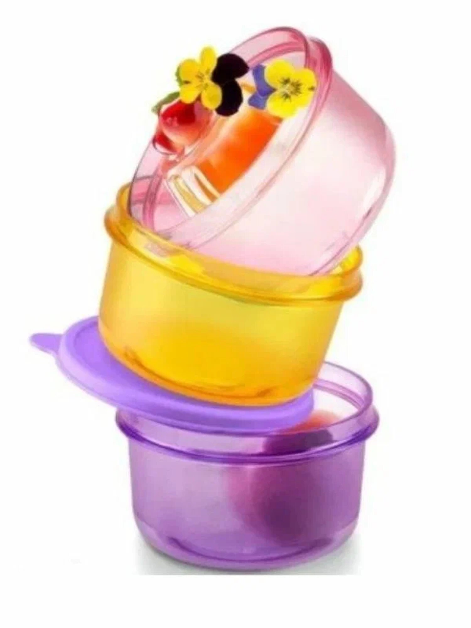 Чаша для супа Tupperware, 310 мл, пластик, 3 шт, разноцветный