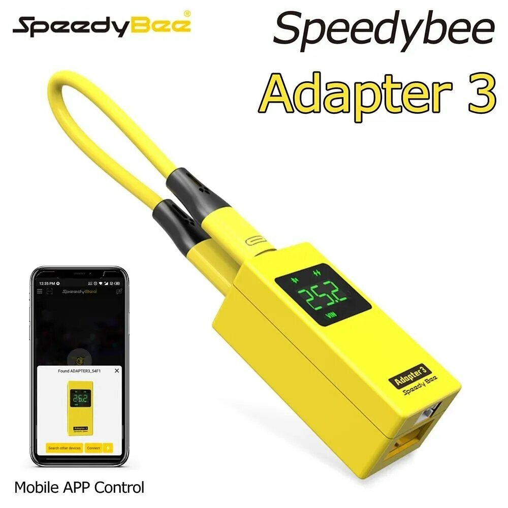 Speedybee Adapter 3: Контроллер напряжения, WiFi-адаптер, анализатор данных с мобильным управлением и зарядным устройством 30W для LiPo 1-6S