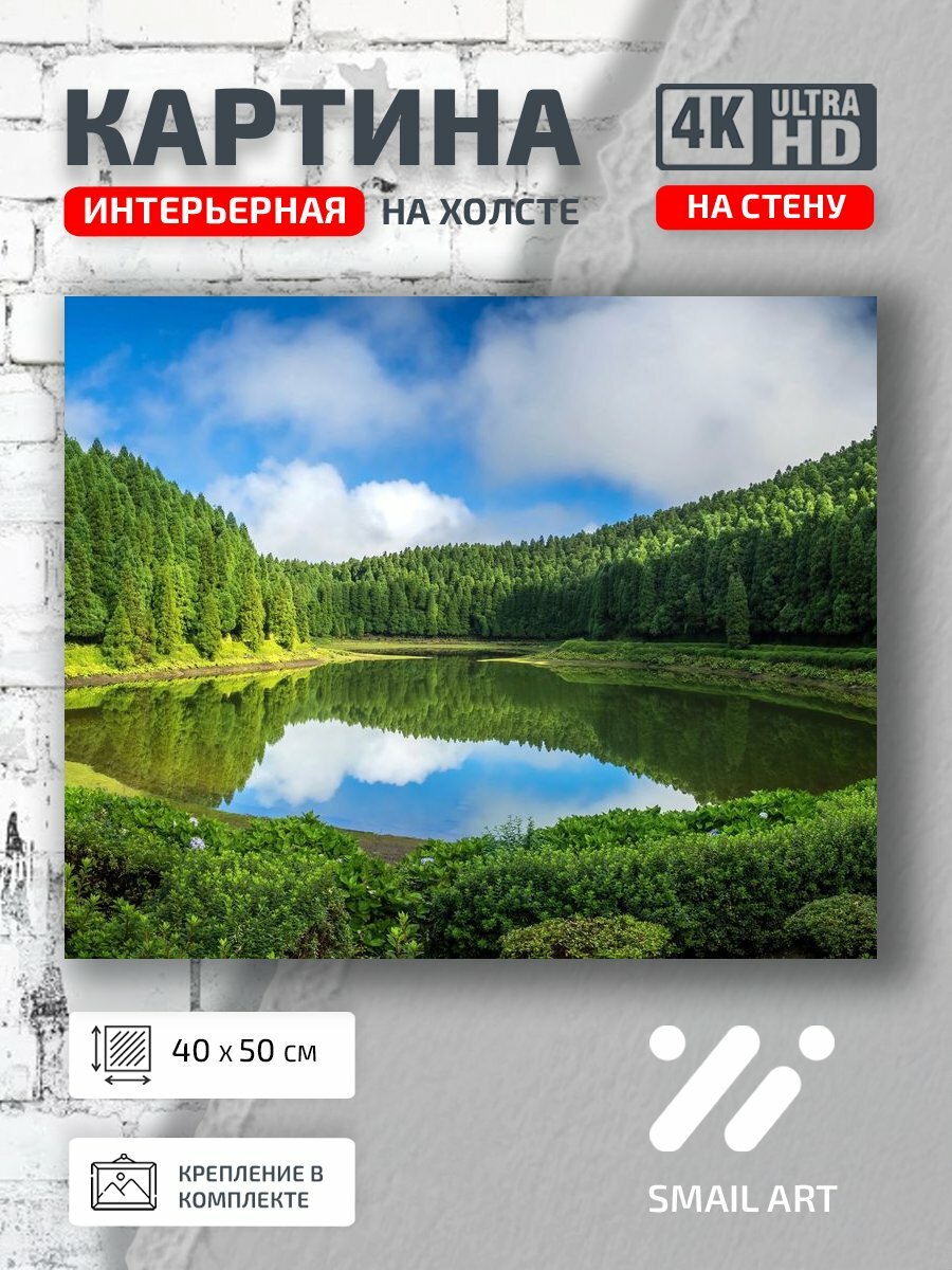 Картина на холсте интерьерная 40 на 50 на стену Зелень Landscape для спальни пейзаж декор