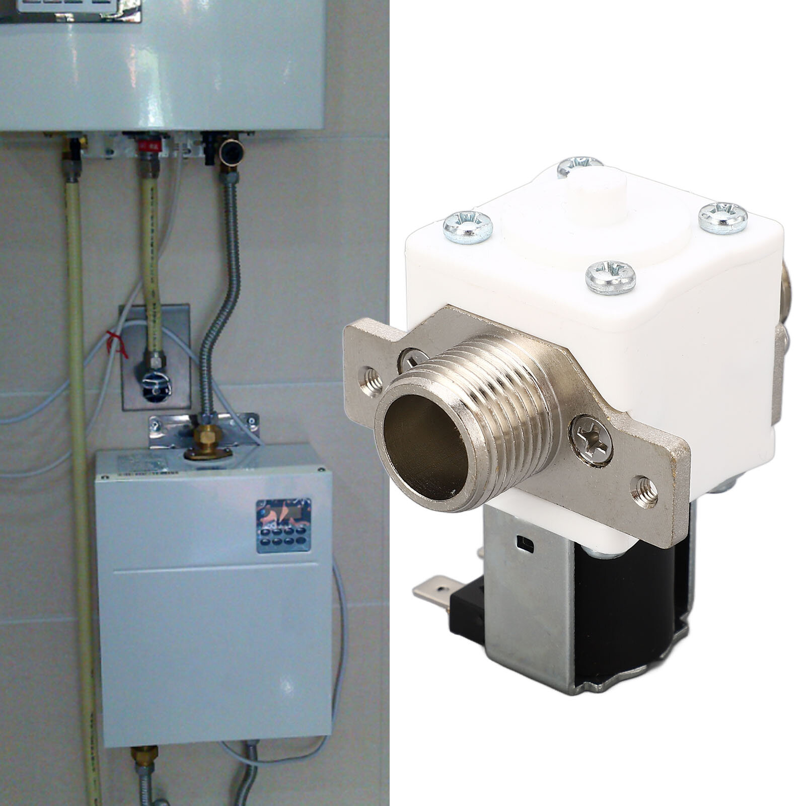 Электрический электромагнитный клапан 1/2 дюйма с резьбой, сильное уплотнение, ПК, латунный электромагнитный клапан на входе воды, 24 В постоянного тока