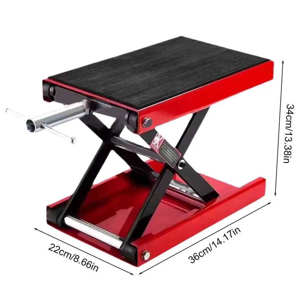 Подъемник для мотоцикла, емкость 500 кг с нескользящей накладкой, гидравлическая подъемная подставка для мотоцикла для ремонта, вращающийся тормоз для гаражных шин