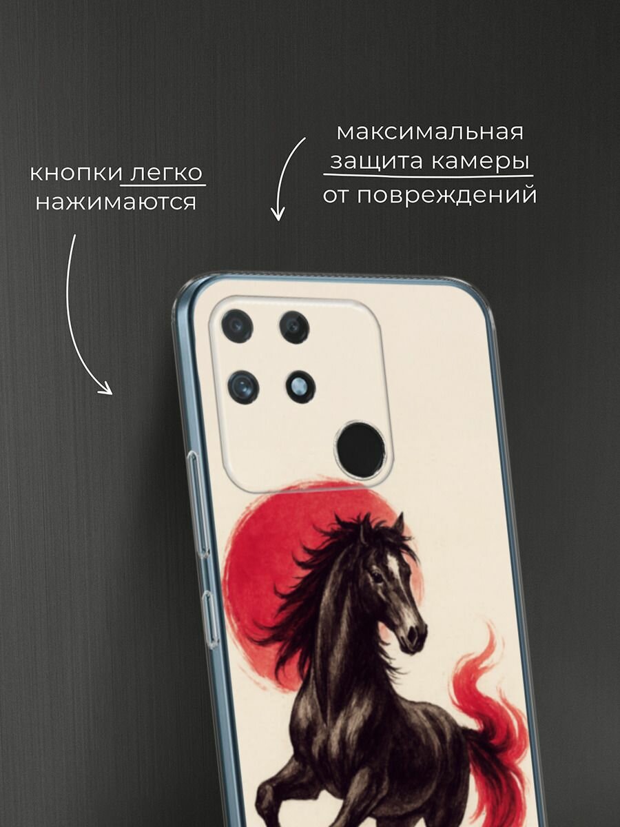 Чехол на Realme Narzo 50A / Реалми Нарзо 50A с принтом Красный вихрь — фото 1