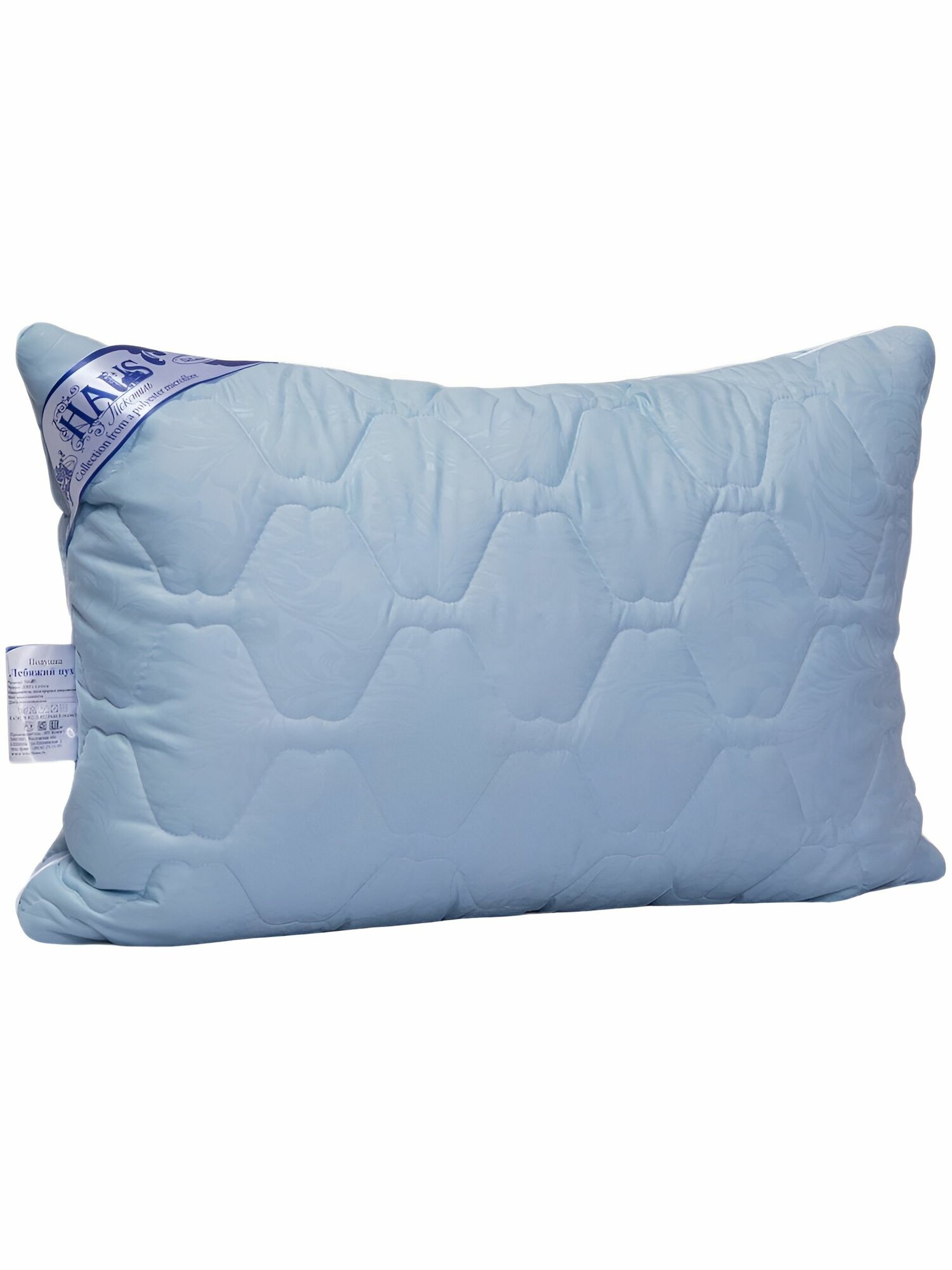 Подушка стеганная с лебяжьим пухом в микрофибре, 40х40 см.