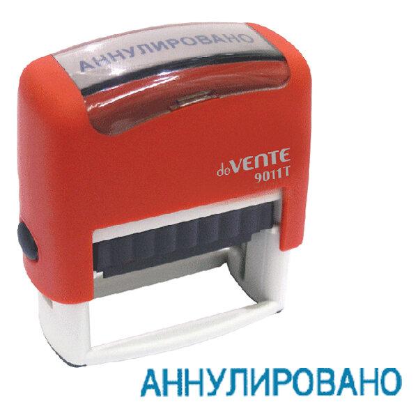 Штамп стандартный " deVente " №01 Аннулировано, цвет корпуса красный, 9011T