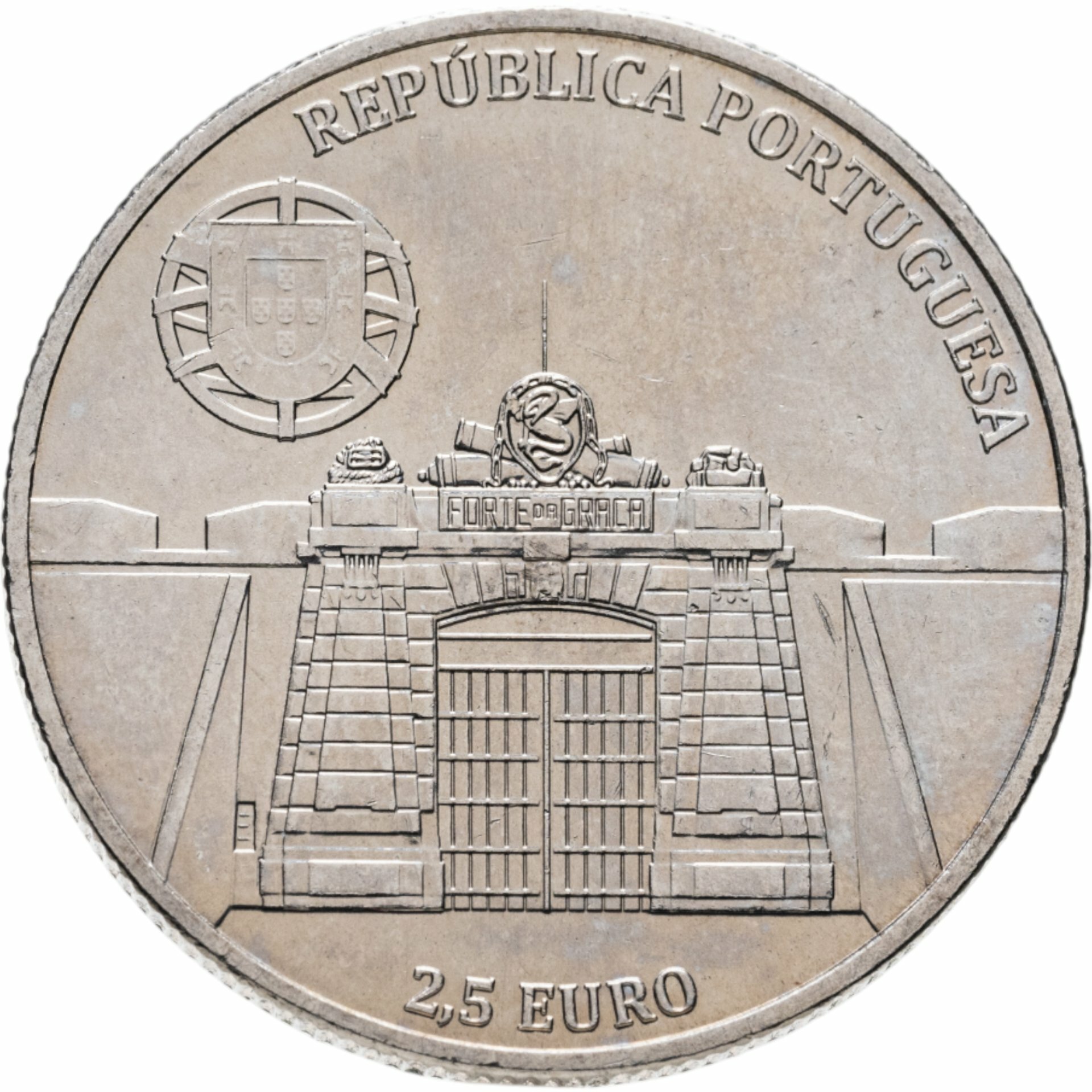 Португалия 2,5 евро 2013 "юнеско - Укрепления Элваша", Медно-никелевый сплав, в сохранности UNC