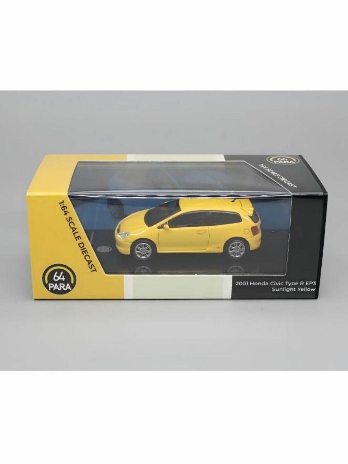 Машинка 64 PARA 1/64 Honda Civic EP3 Sedan 7th Generation Type-R 2nd Generation Yellow starboard Die-cast Alloy Car Model Collection Toy Gift